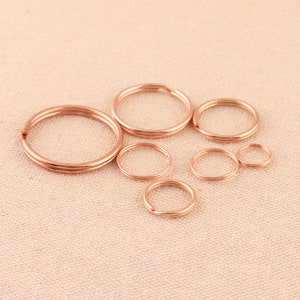 100pcs 10/12/14/15/16/20/25/30mm Key Ring Rose Gold Color Key Chain ...