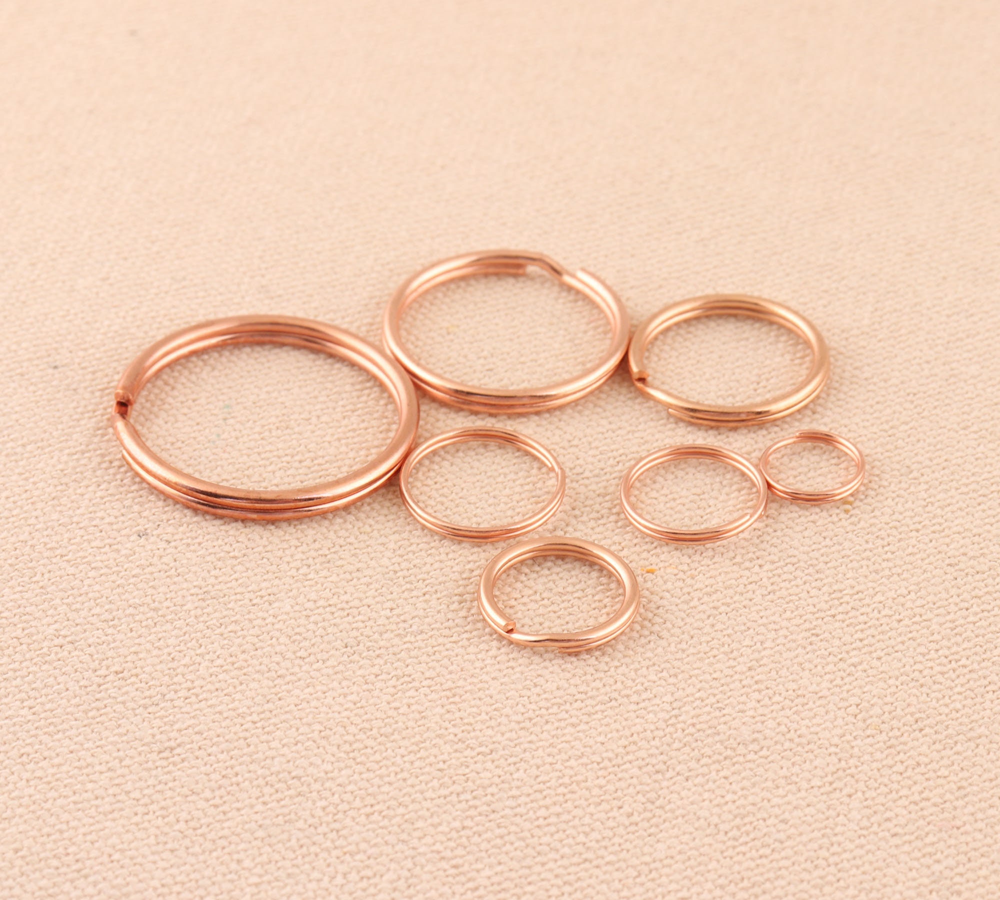 100pcs 10/12/14/15/16/20/25/30mm Key Ring Rose Gold Color Key - Etsy