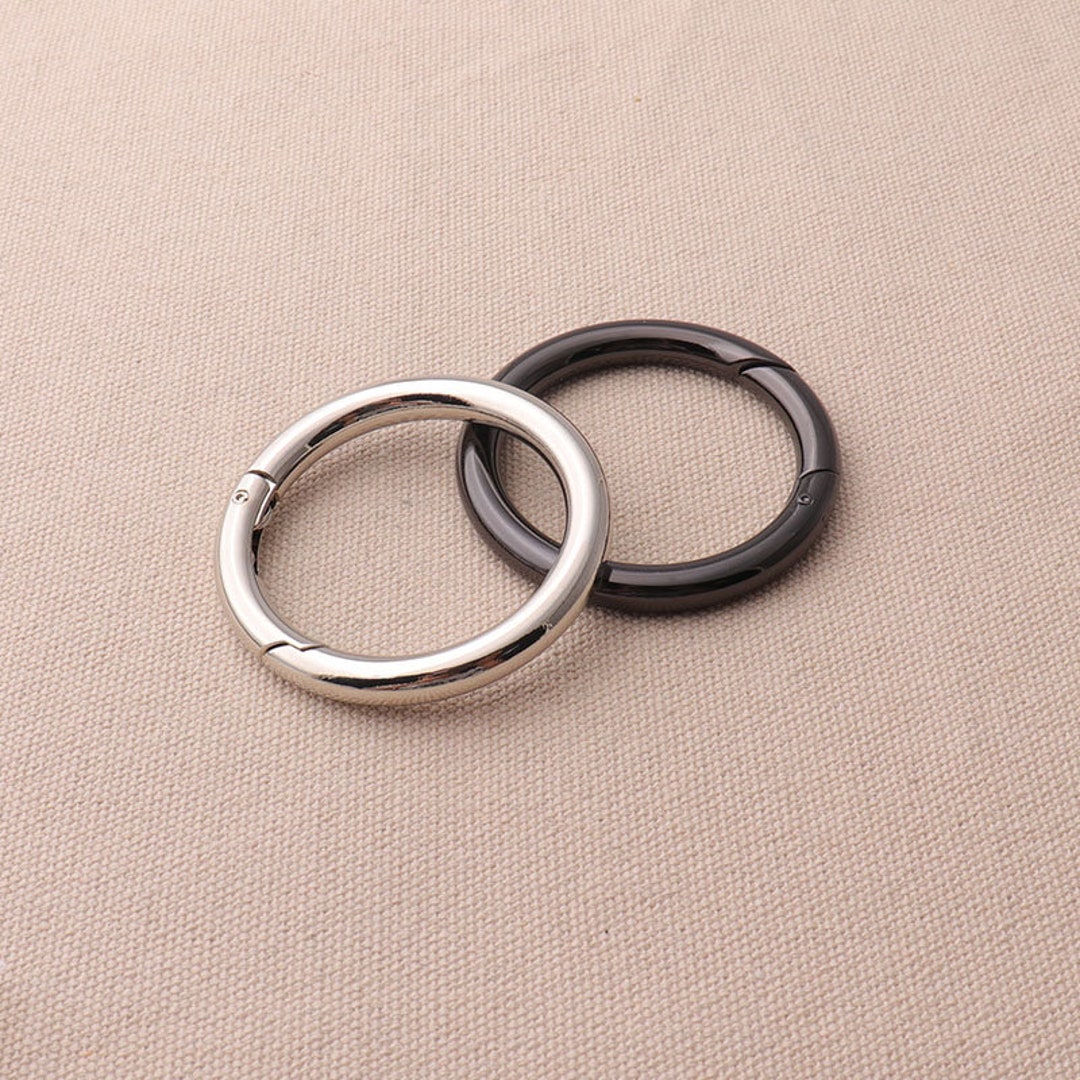 4pcs Silver and Black Jump Ring Alloy O Rings Snap Clip Trigger Round ...