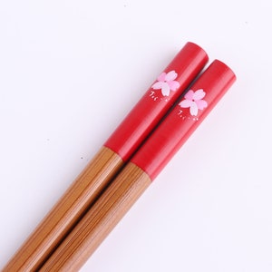 2 Pairs Red Chopstick,flower Pattern, Japanese Style Chopsticks ...