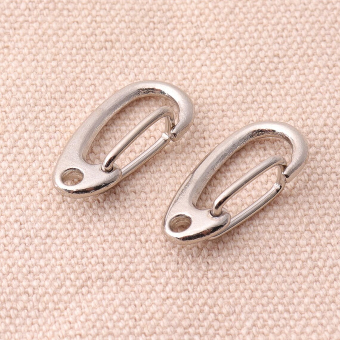 24pcs Spring Clasp 21*11mm Silver Carabiner Hook Push Gate Snap Hook ...