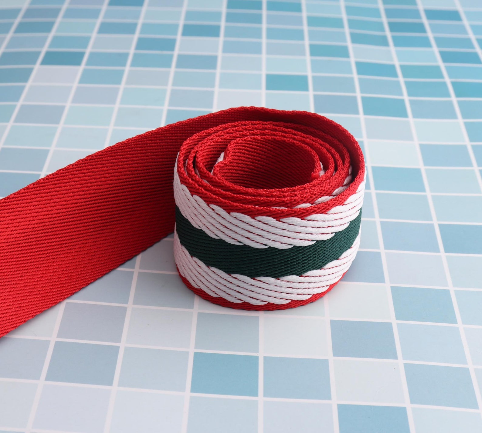 1 1/2 38mm Wide Striped Webbing Red Color Cotton Webbing | Etsy