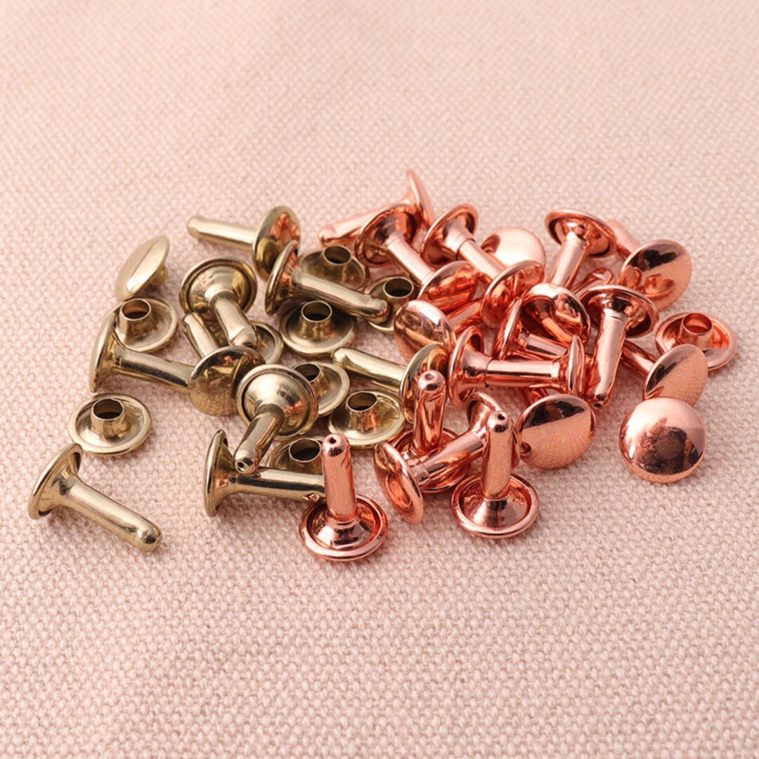 Double Cap Rivets Metal Studs Rivets Rose Gold & Gold Cap Rivets 9*14mm ...