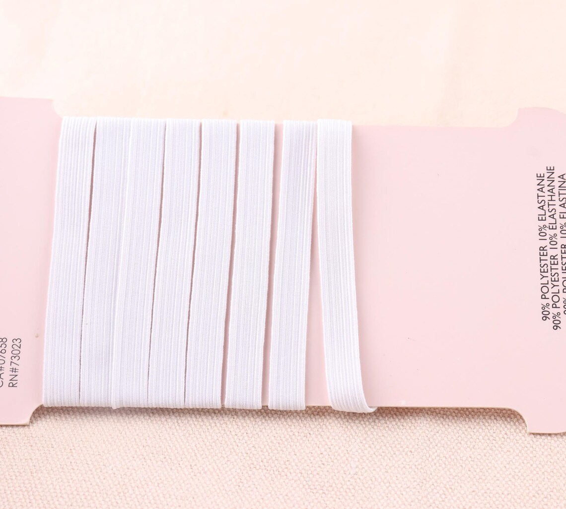 8mm White Color Sewing Elastic Band High Elastic Flat Rubber - Etsy