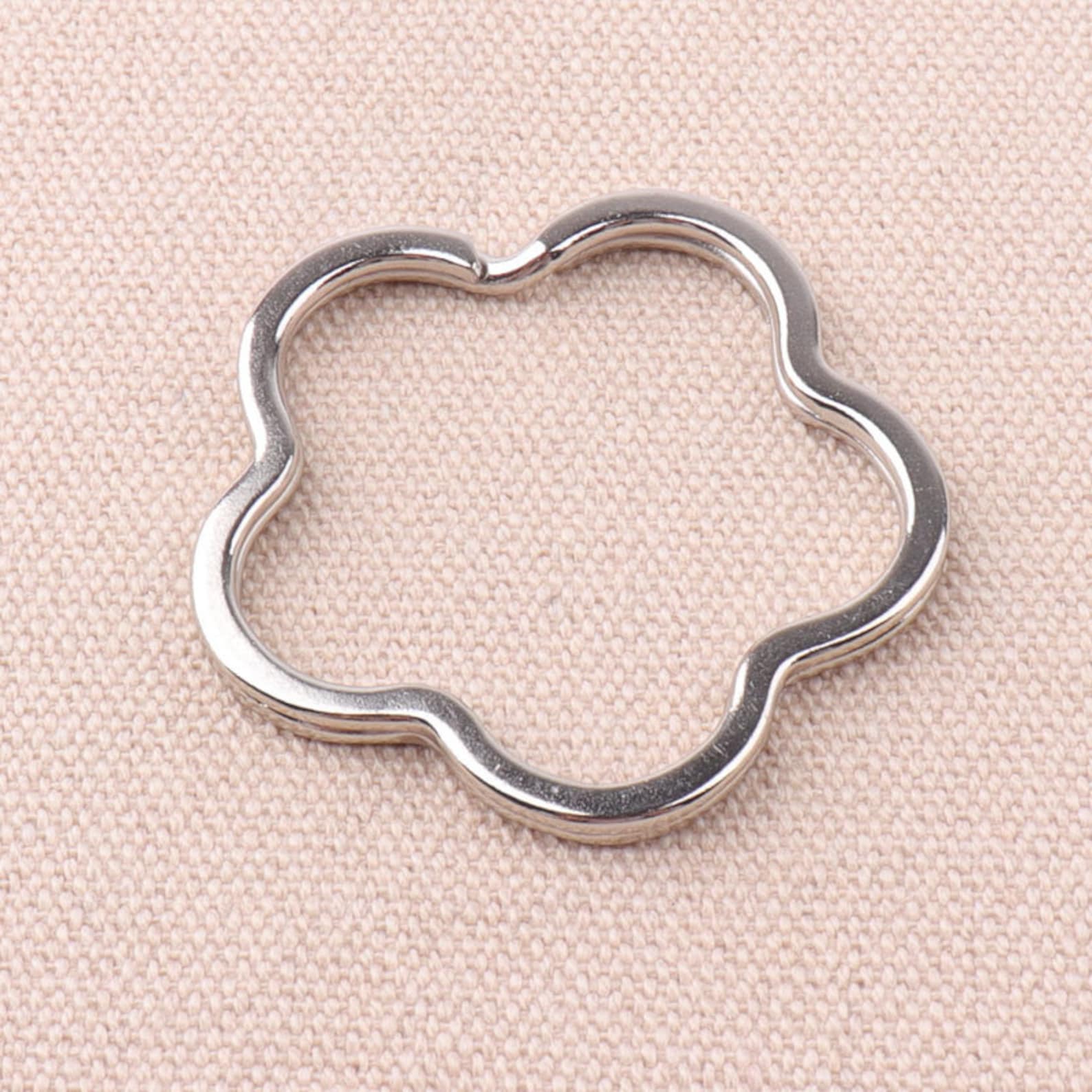 10pcs Flower Shape Key Ring 43mm Silver Split Keychain Rings - Etsy