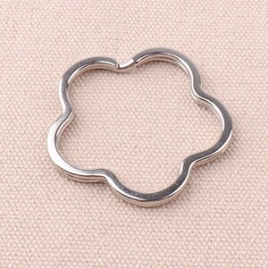 10pcs Flower Shape Key Ring 43mm Silver Split Keychain Rings High ...