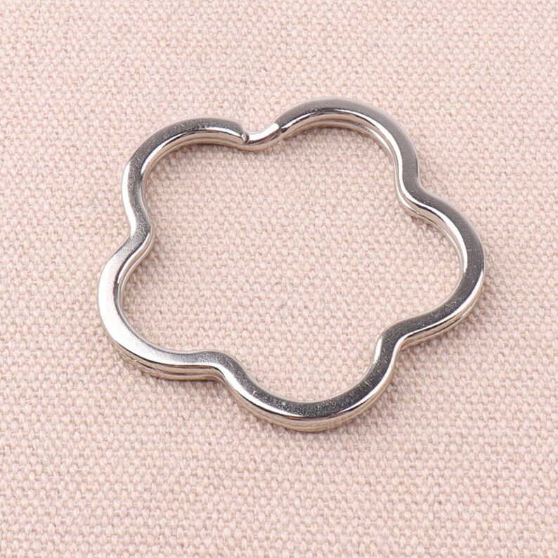 10pcs Flower Shape Key Ring 43mm Silver Split Keychain Rings - Etsy