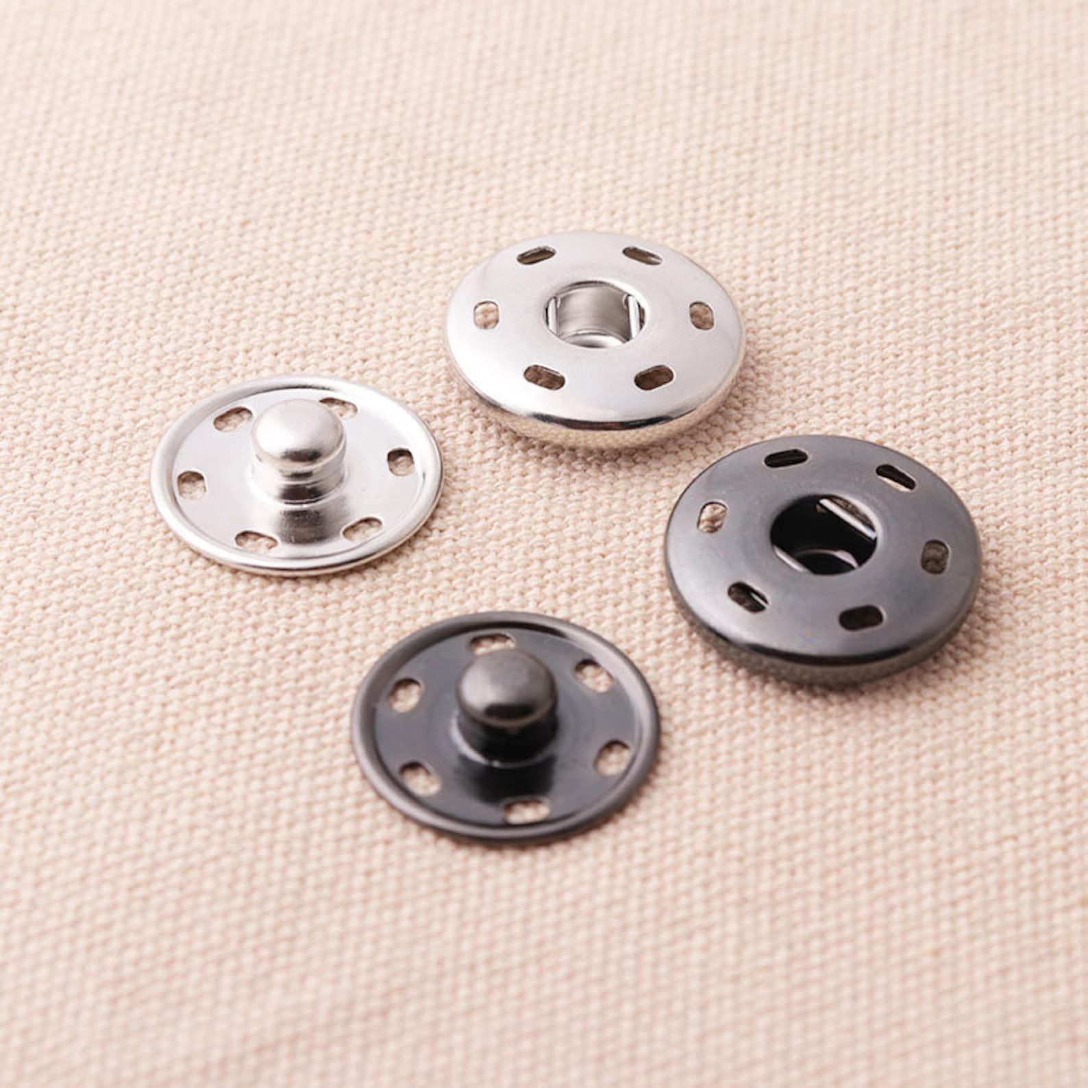 10sets Black and Silver 21mm Metal Snap Fasteners Press Studs - Etsy