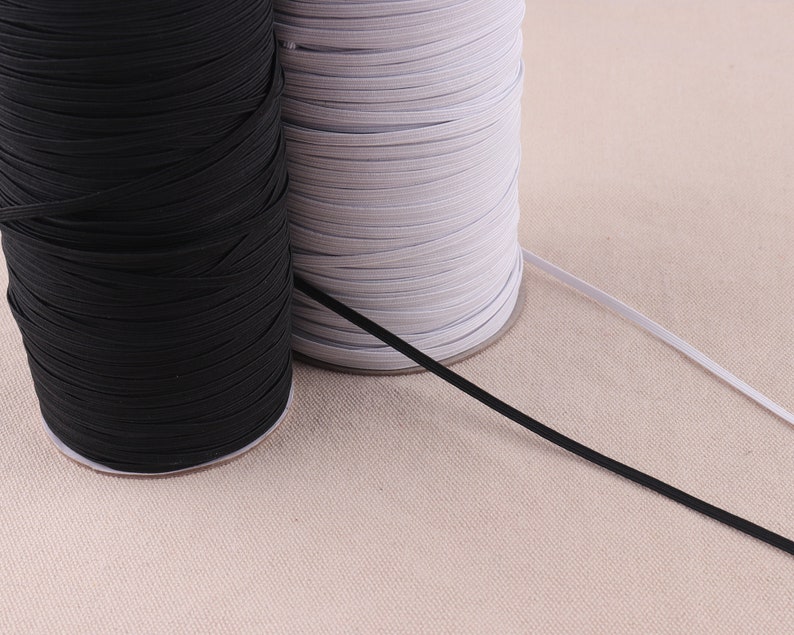 1/8Elastic band3mm flat elastic cordstretch cord white | Etsy