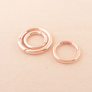 6pcs O Ring Rose Gold Spring Ring Push Gate Alloy Clasp Hooks O Round ...