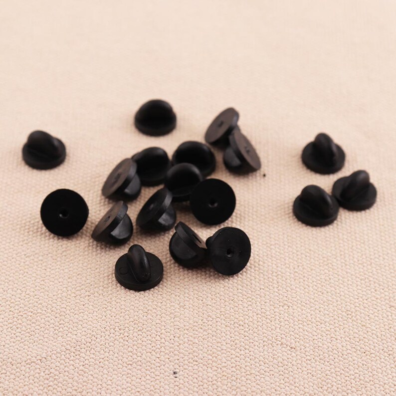 30pcs Black Rubber Enamel Pin Backs 12mm Plastic Pin Back - Etsy