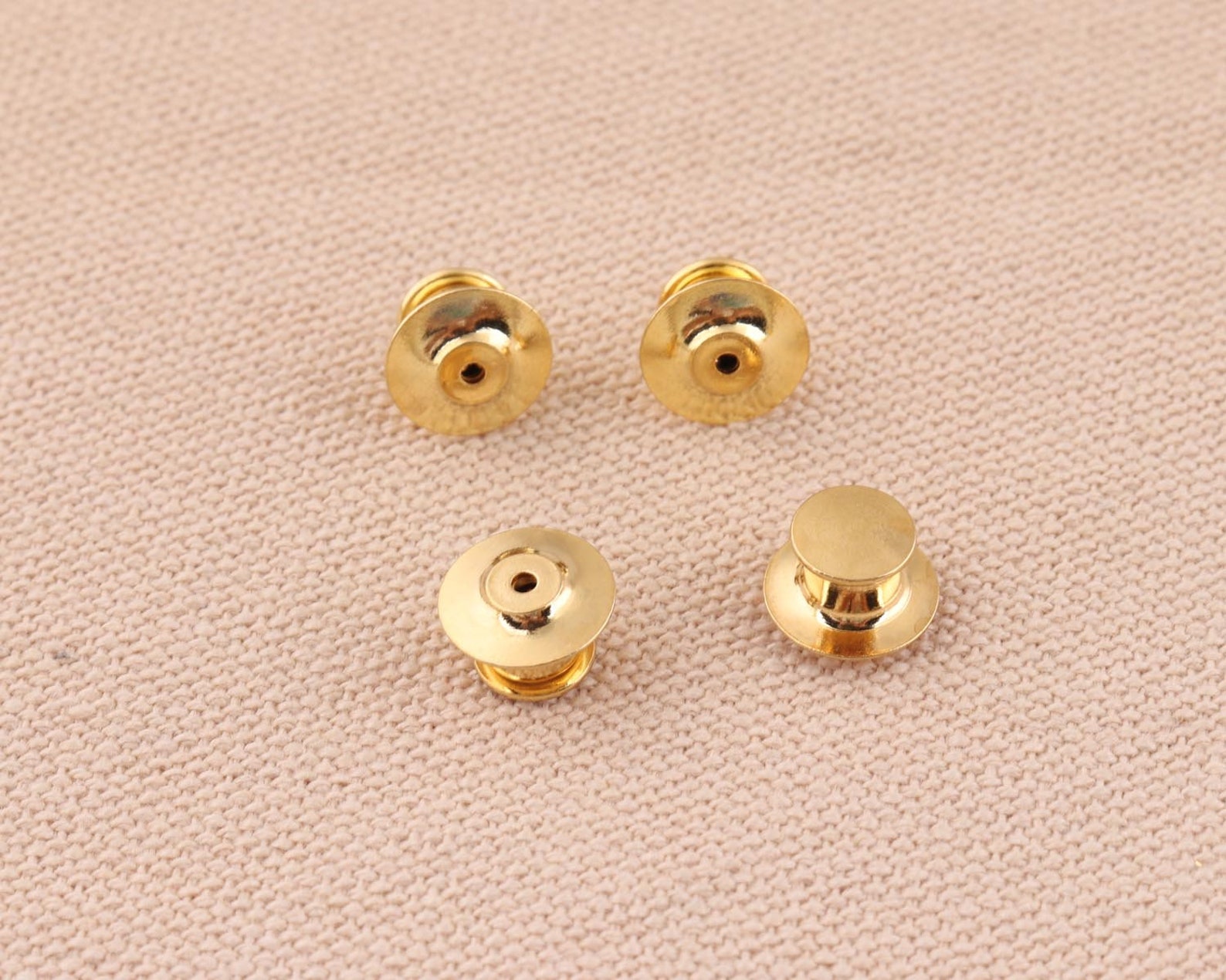 10pcs Pin Backs Locking Buttons Pins Keeper Clutch Label Gold | Etsy