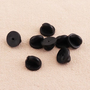 30pcs Black Rubber Enamel Pin Backs 12mm Plastic Pin Back Rubber Pin ...