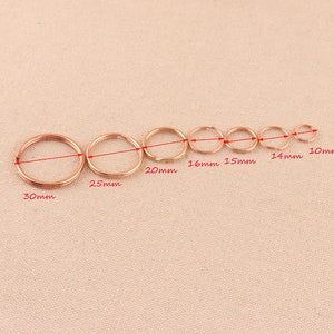 100pcs 10/12/14/15/16/20/25/30mm Key Ring Rose Gold Color Key Chain ...