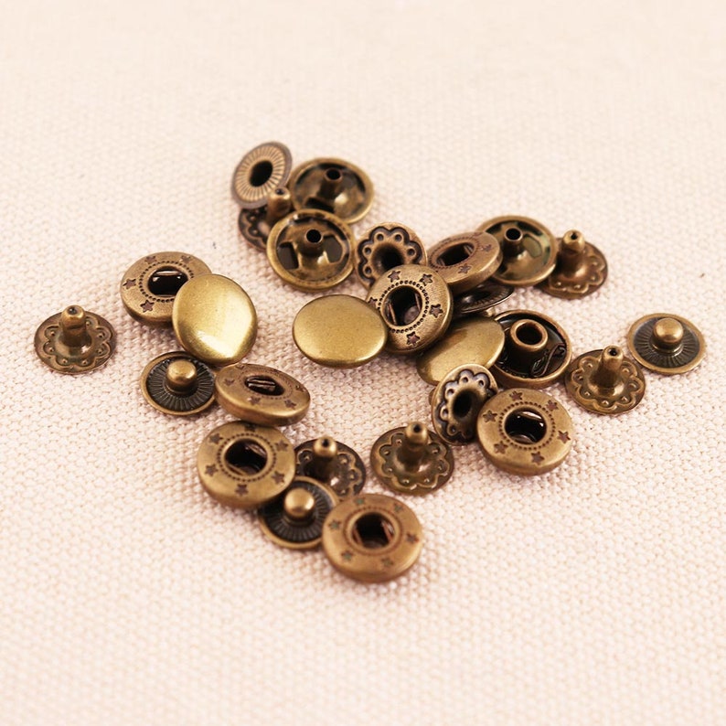 30sets 10mm Bronze Snap Fastener Snap Buttons Press Stud - Etsy
