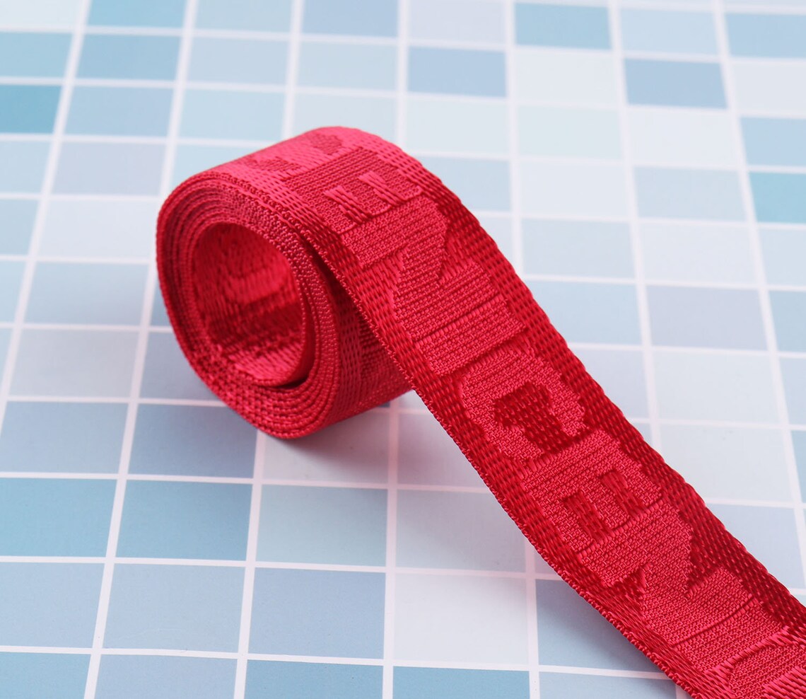 Webbing Smooth Webbing25mm Red Letters Ribbon Belts | Etsy