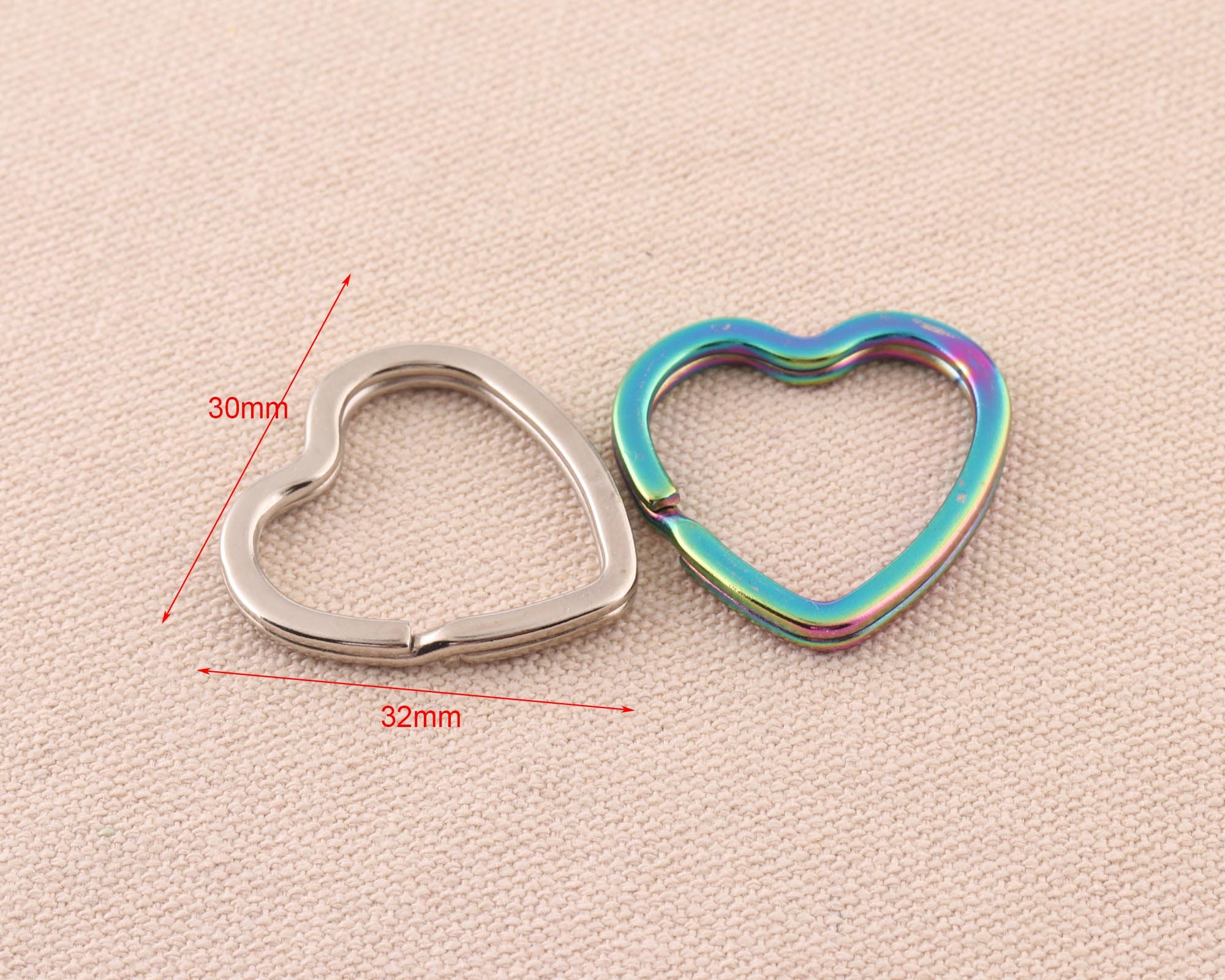 10pcs Heart Shape Key ring rose gold | Etsy