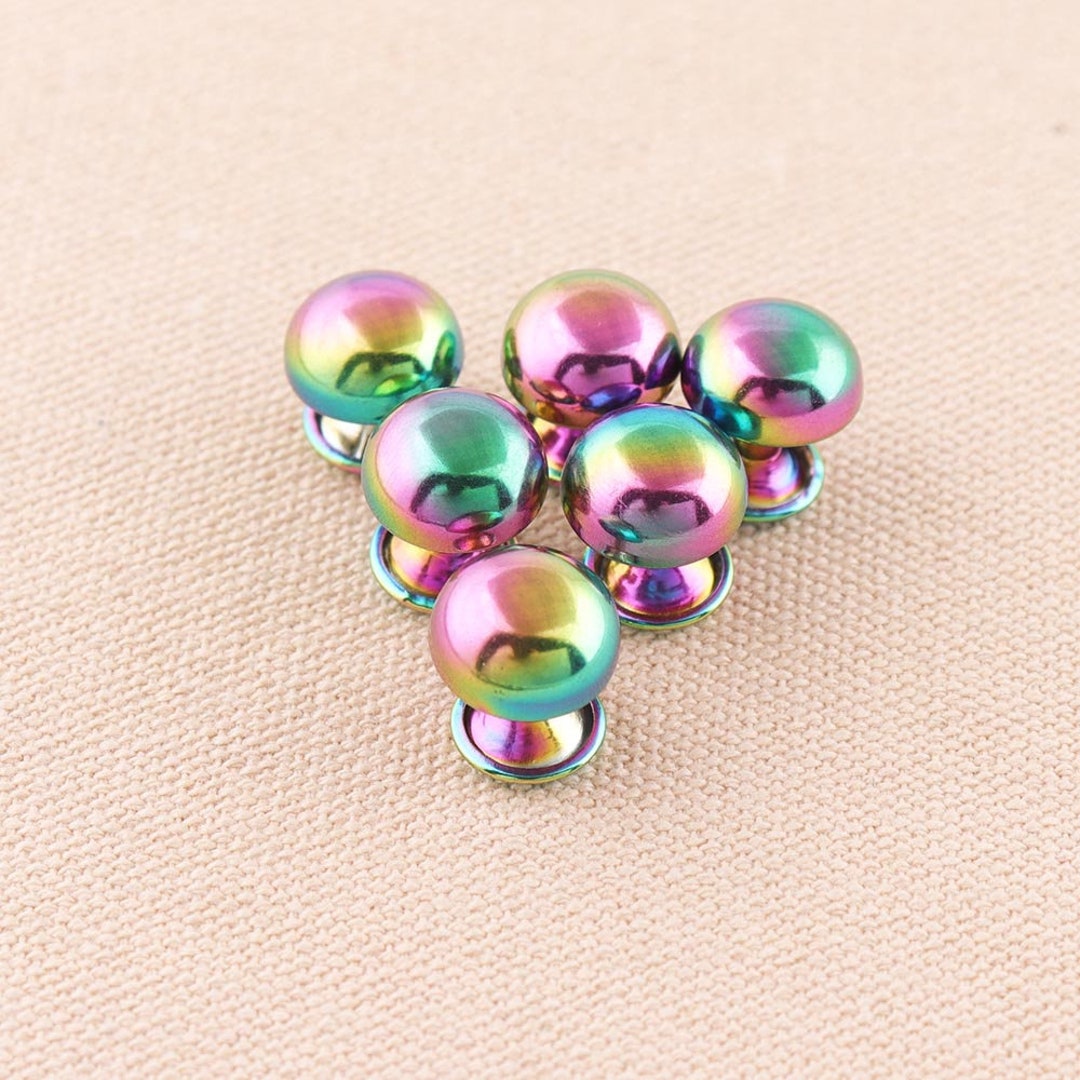 50pcs Dome Rivet Rainbow Rivets 12mm Mushroom Rivets ,leather Rivets ...