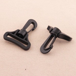 8pcs Plastic Snap Hook Swivel Clasp Purse Strap Clip Black Large ...