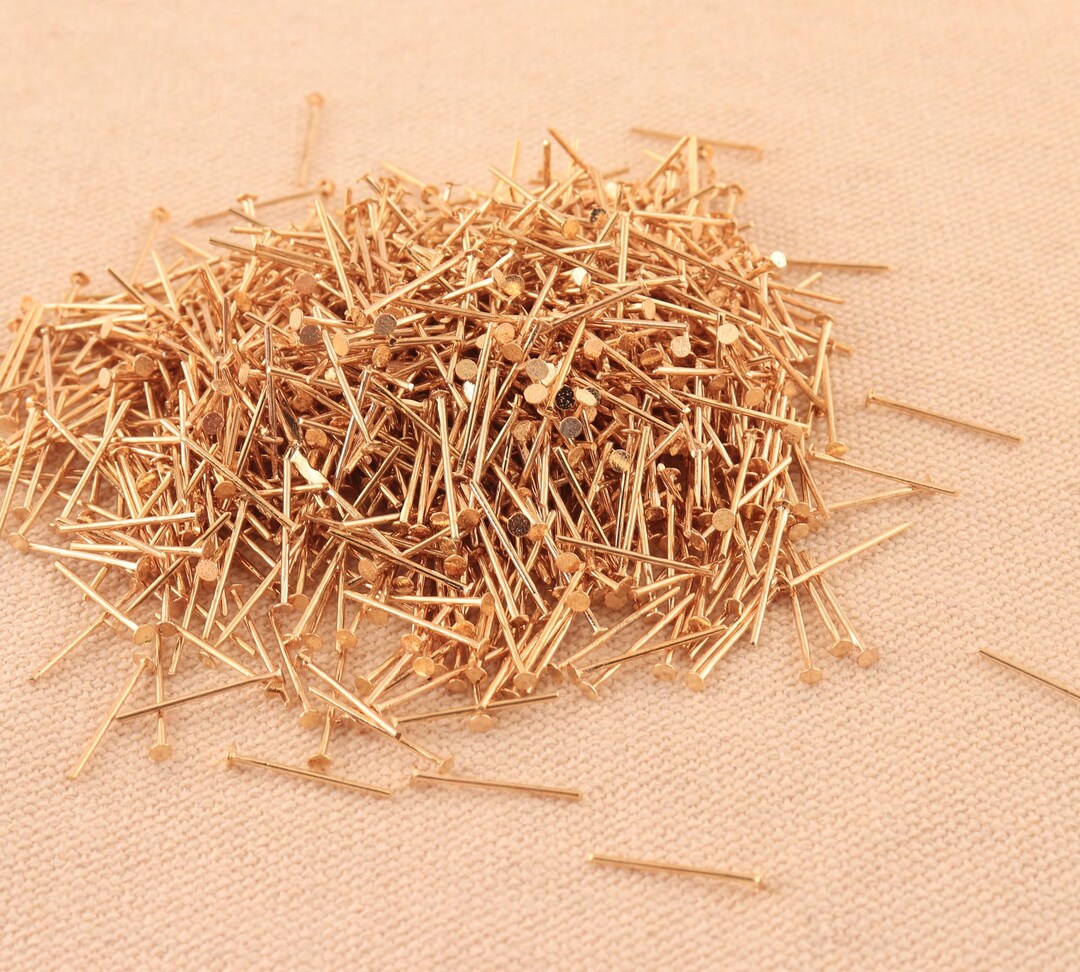 300pcs Flat Head Pins 14mm Head Pins Jewelry Making Finding 21 Ga 0.7mm ...