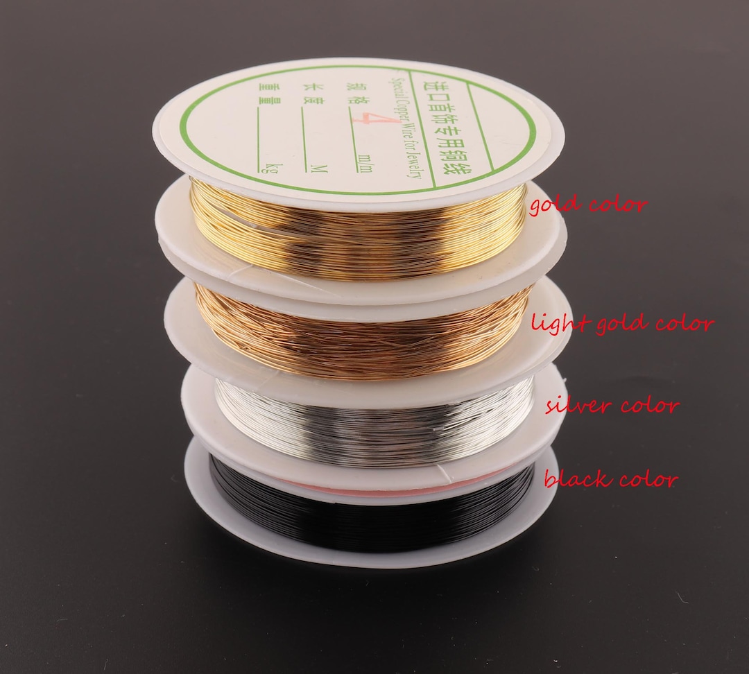 26ga 0.4mm Copper Wire Solid Copper 8m Light Gold/silver /black /gold ...
