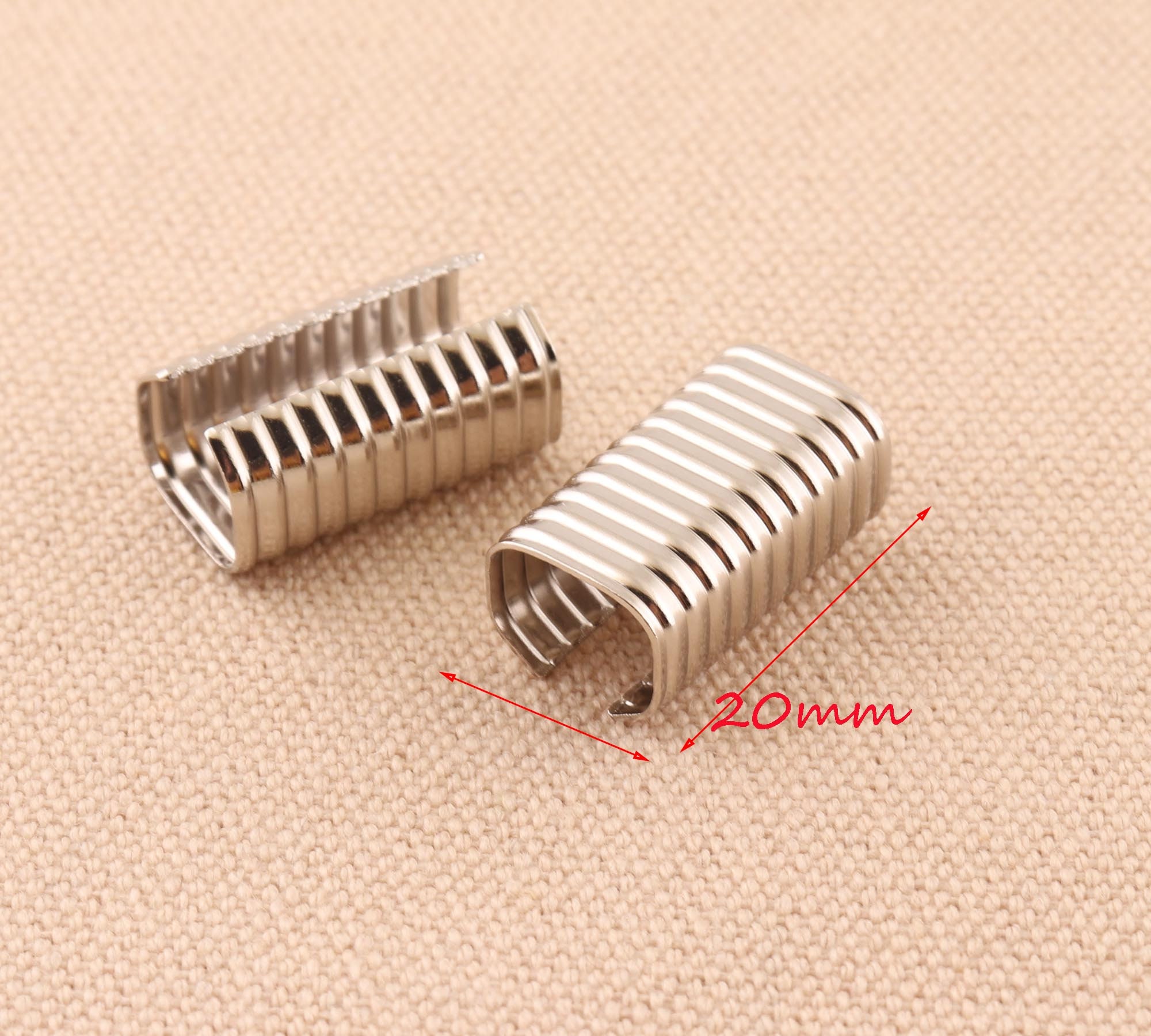 50pcs Silver Color Cord End Rope End Nickel Plated Cord Cap for ...