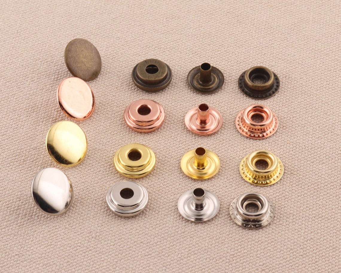 4 Parts Snaps Buttons Rose Gold /nickel/bronze/gold Color | Etsy