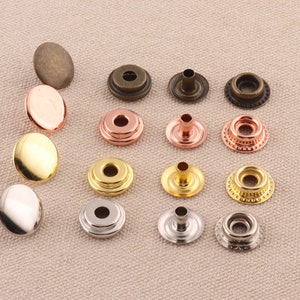 4 Parts Snaps Buttons Rose Gold /nickel/bronze/gold Color Press Buttons ...