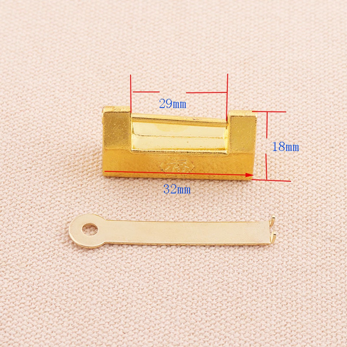 32188mm Jewelry Box Lock Gold Color Chinese 福 - Etsy
