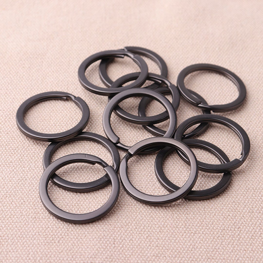 20pcs High Quality Black Flat 28mm Gunmetal Color Split Key Rings Metal ...