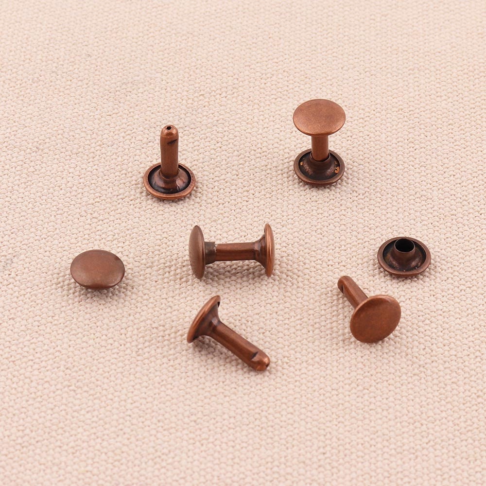 50pcs Double Cap Rivets 149mm Red Copper Rapid Rivet Punk | Etsy