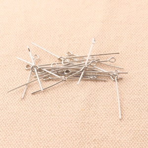 200pcs Silver Eye Pins ,metal Jewelry Pins Long Head Pins 21 Gauge 0 ...