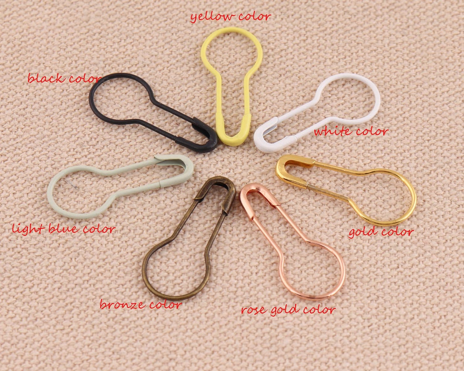 100/200/500pcs Bulb Safety Pins Metal Label Pins 21*9mm Shawl Brooch ...