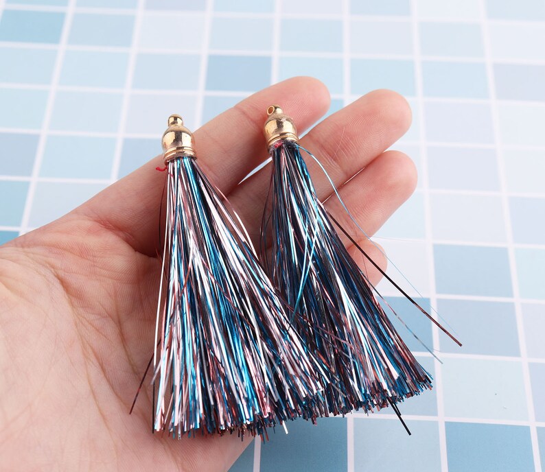 10pc Sparkly Tasselsmetal Tinsel Tassels Festive Holiday - Etsy