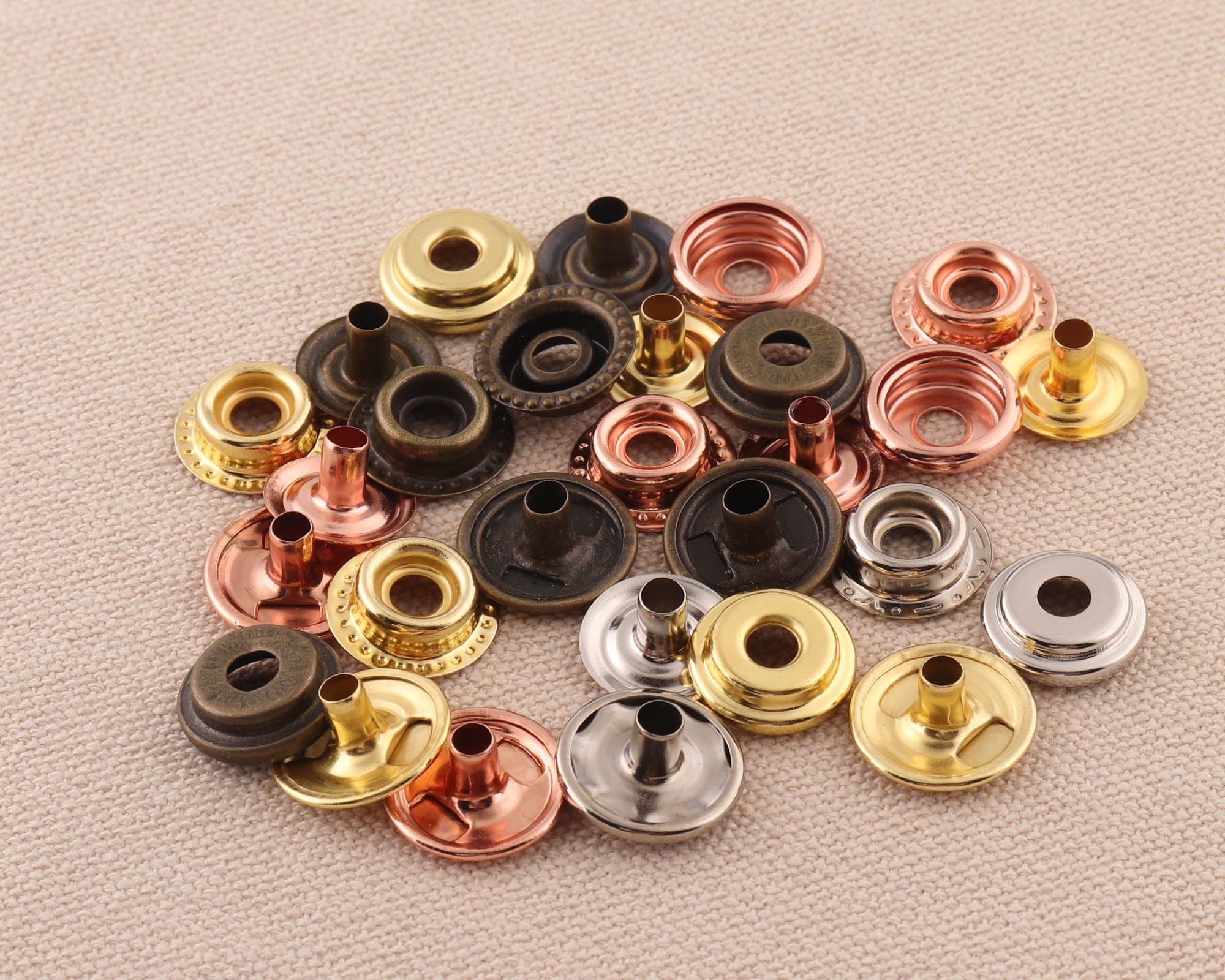4 Parts Snaps Buttons Rose Gold /nickel/bronze/gold Color Press Buttons ...