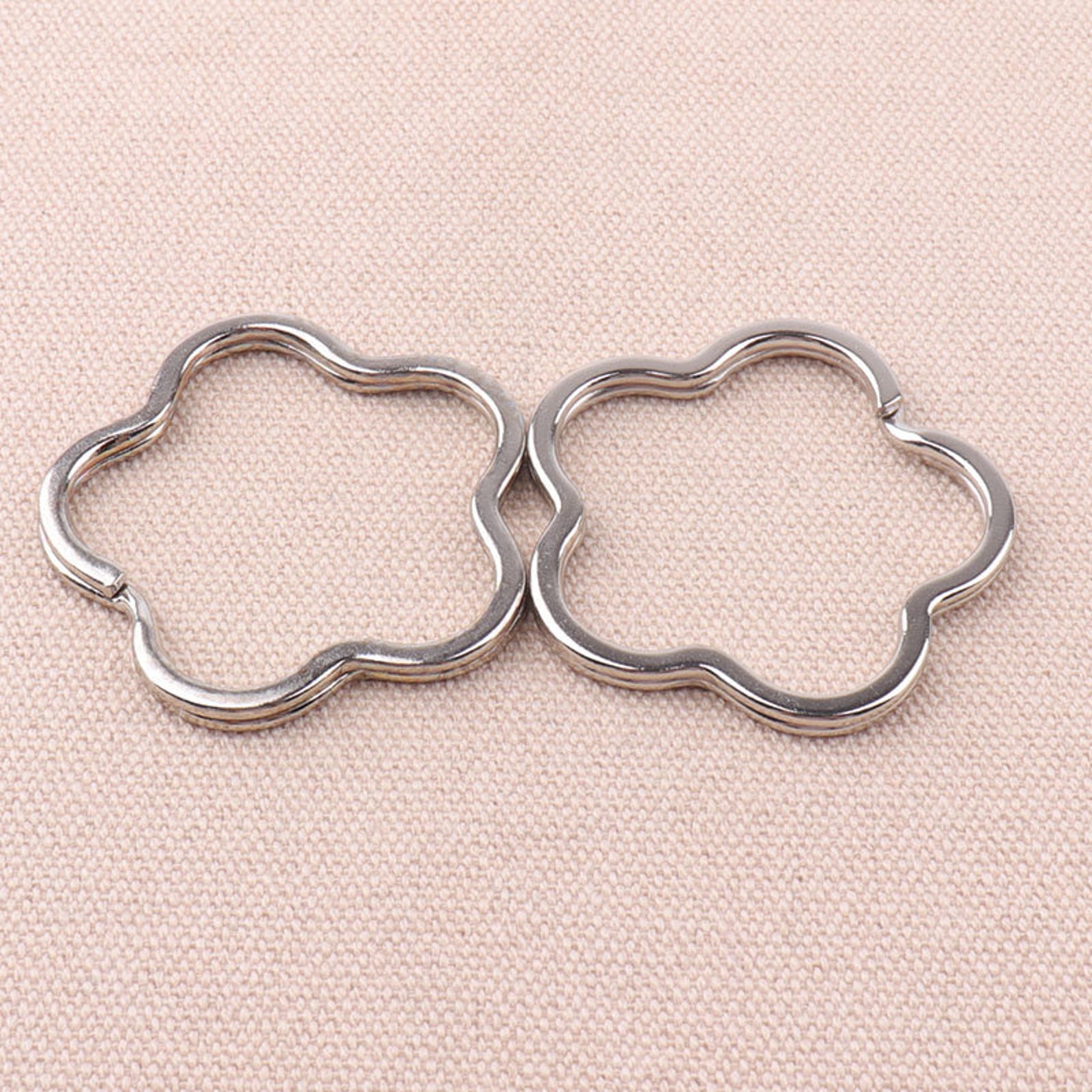 10pcs Flower Shape Key Ring 43mm Silver Split Keychain Rings - Etsy