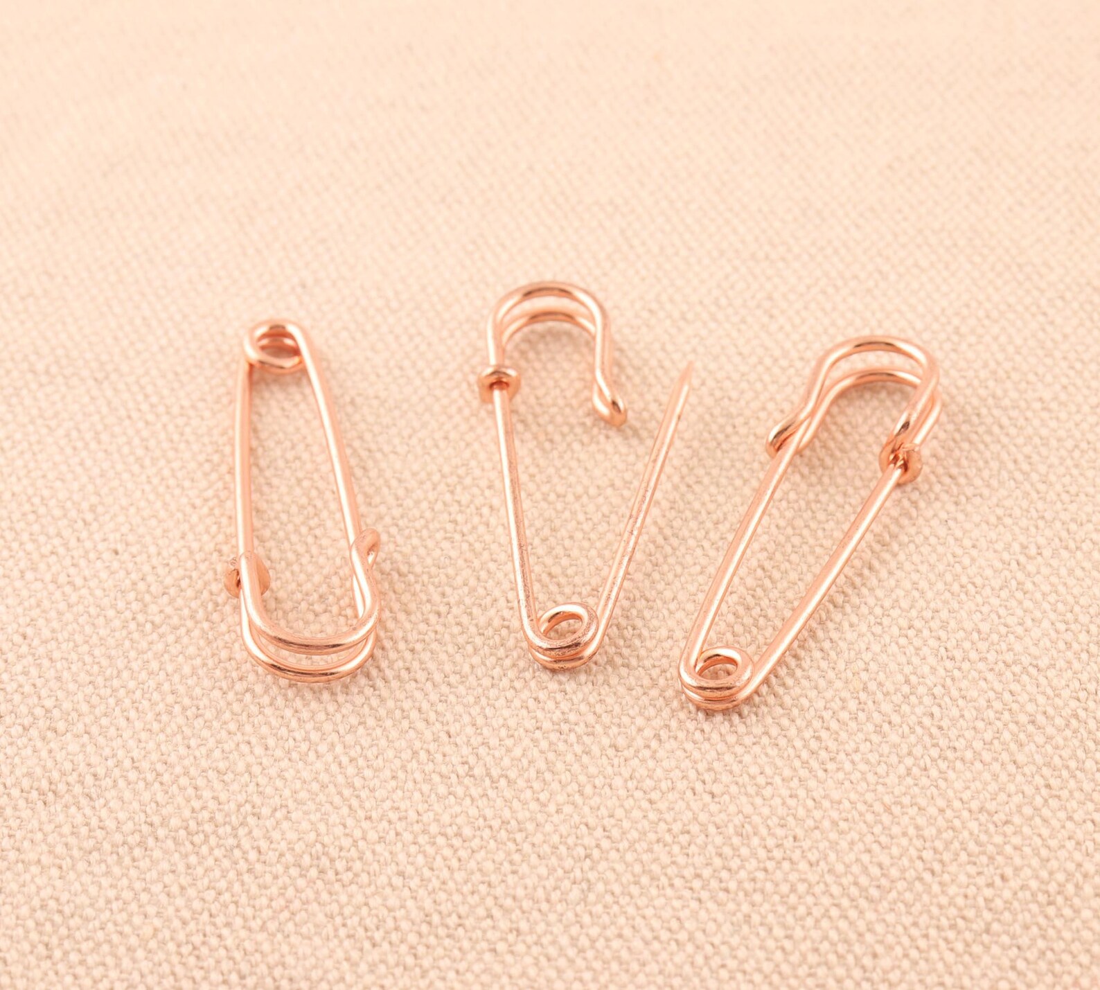 50pcs Rose Gold Color 35mm Safety Pins Brooch Pins Label Pins - Etsy