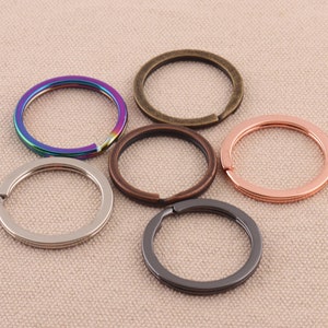 Flat Copper Split Ring Key Chain - Etsy