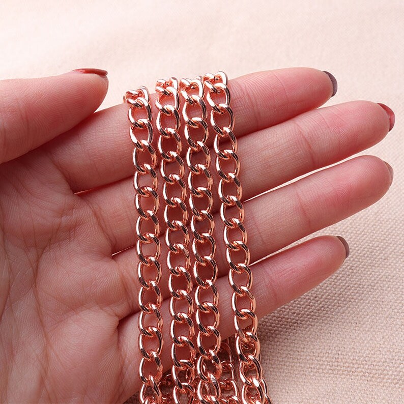3ft90cm Rose Gold Color Iron Thick Chain Link 75mm 1mm | Etsy