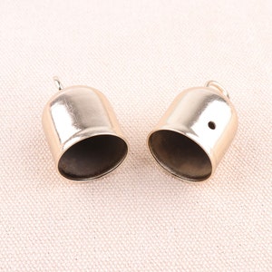 5pcs Large Cord End Cap 8mm Loop Inner Size Gold Plated Cord Ends Fit ...