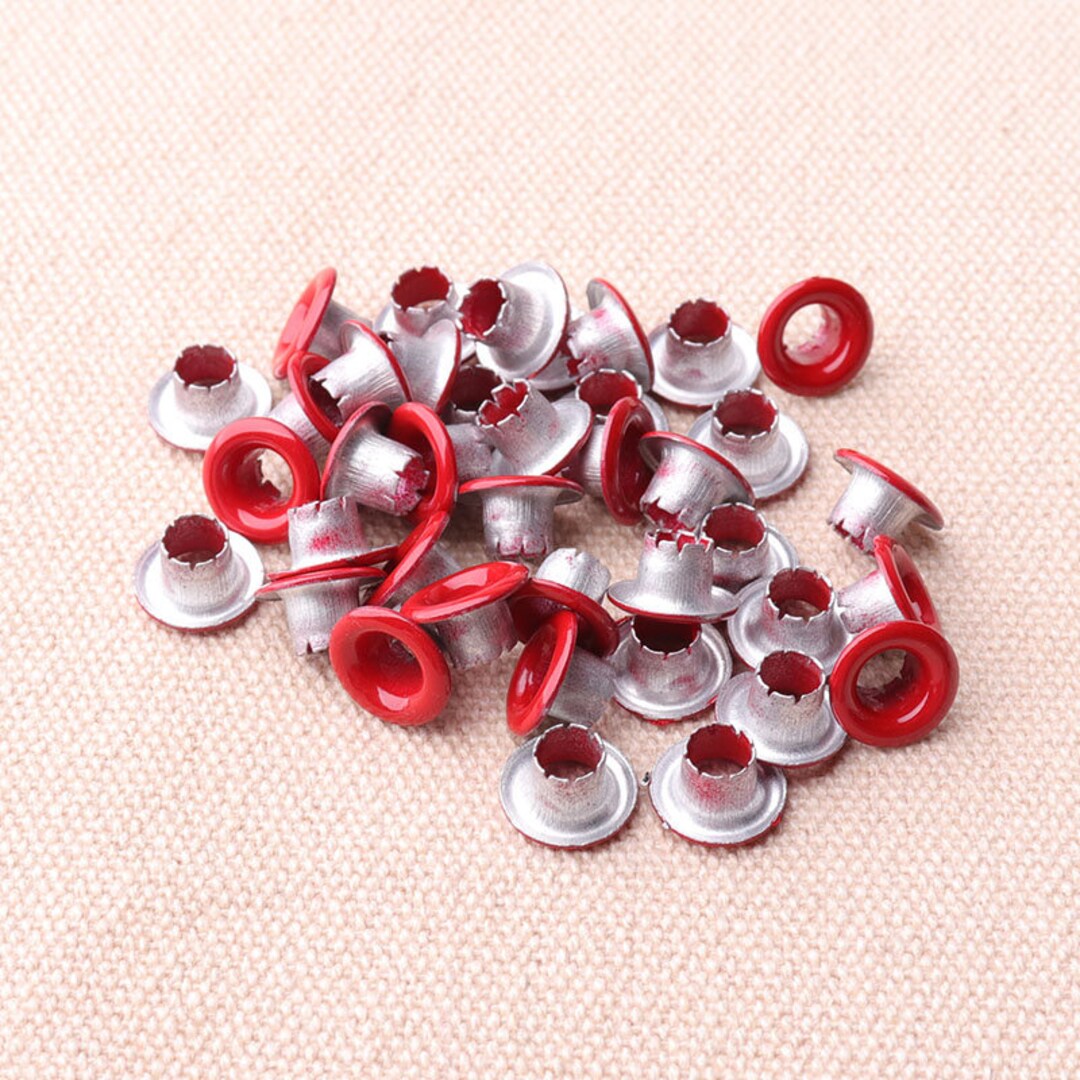 100pcs Red Eyelets Grommets 9mm Grommet Eyelet for Bead Cores Clothes ...
