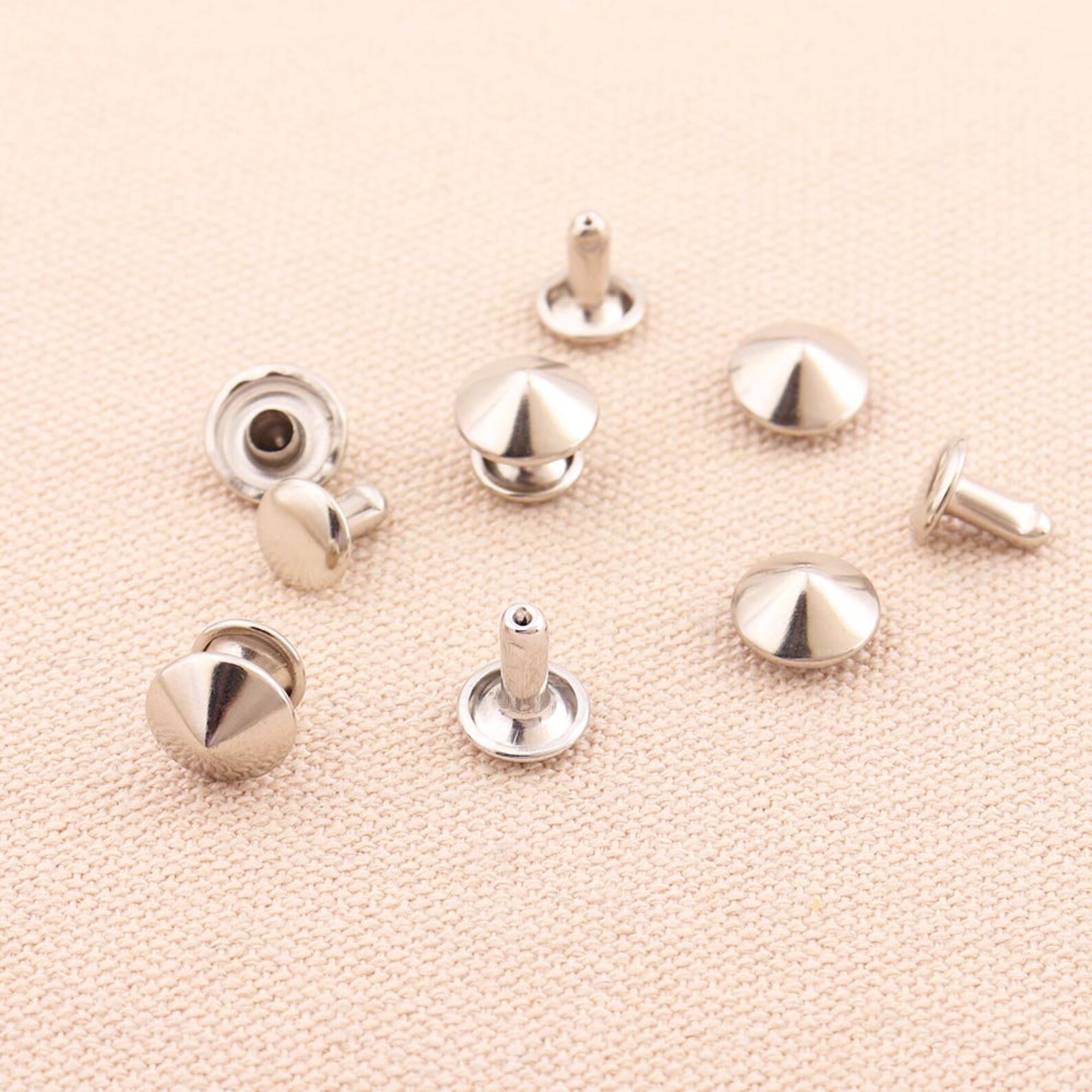 50pcs Double Cap Rivets 10mm Square Pyramid Rapid Rivet Punk - Etsy