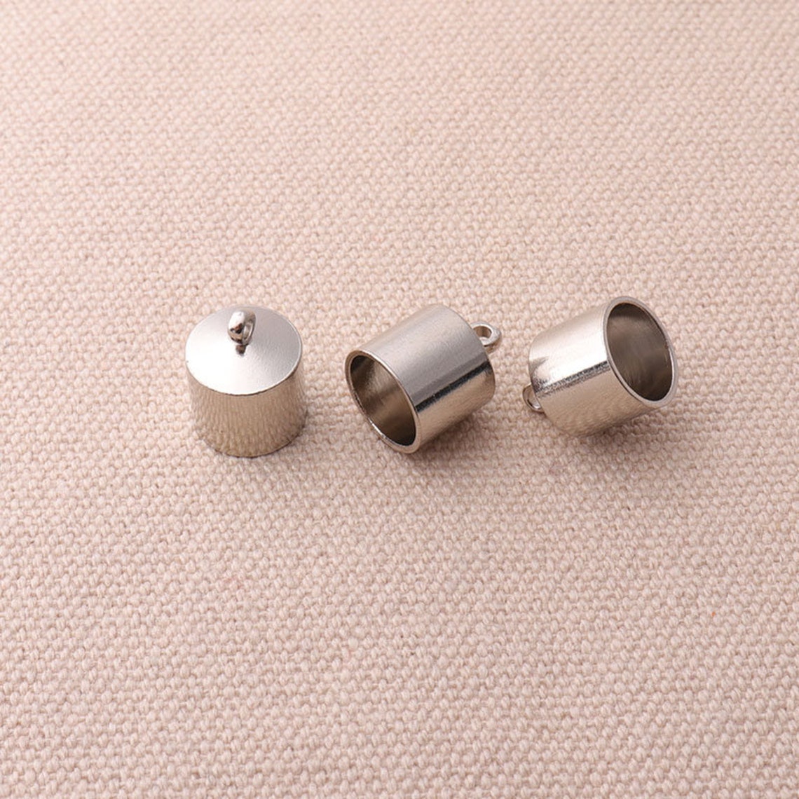 12pcs Cord End Caps Silver Tubes Cord Loops Perfect for 9mm - Etsy