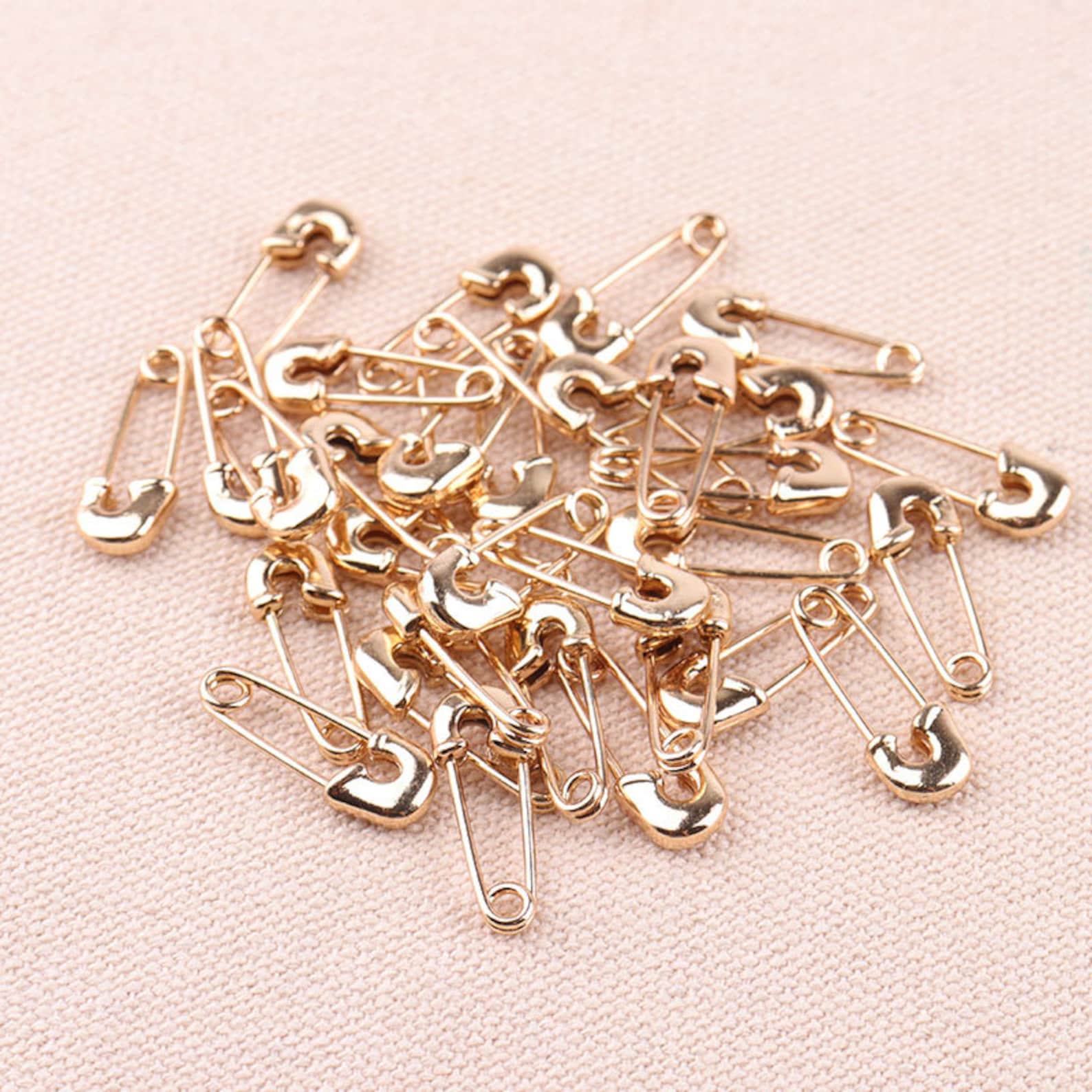 50pcs Small Safety Pins Gold 20mm Metal Safety Pins Sewing - Etsy