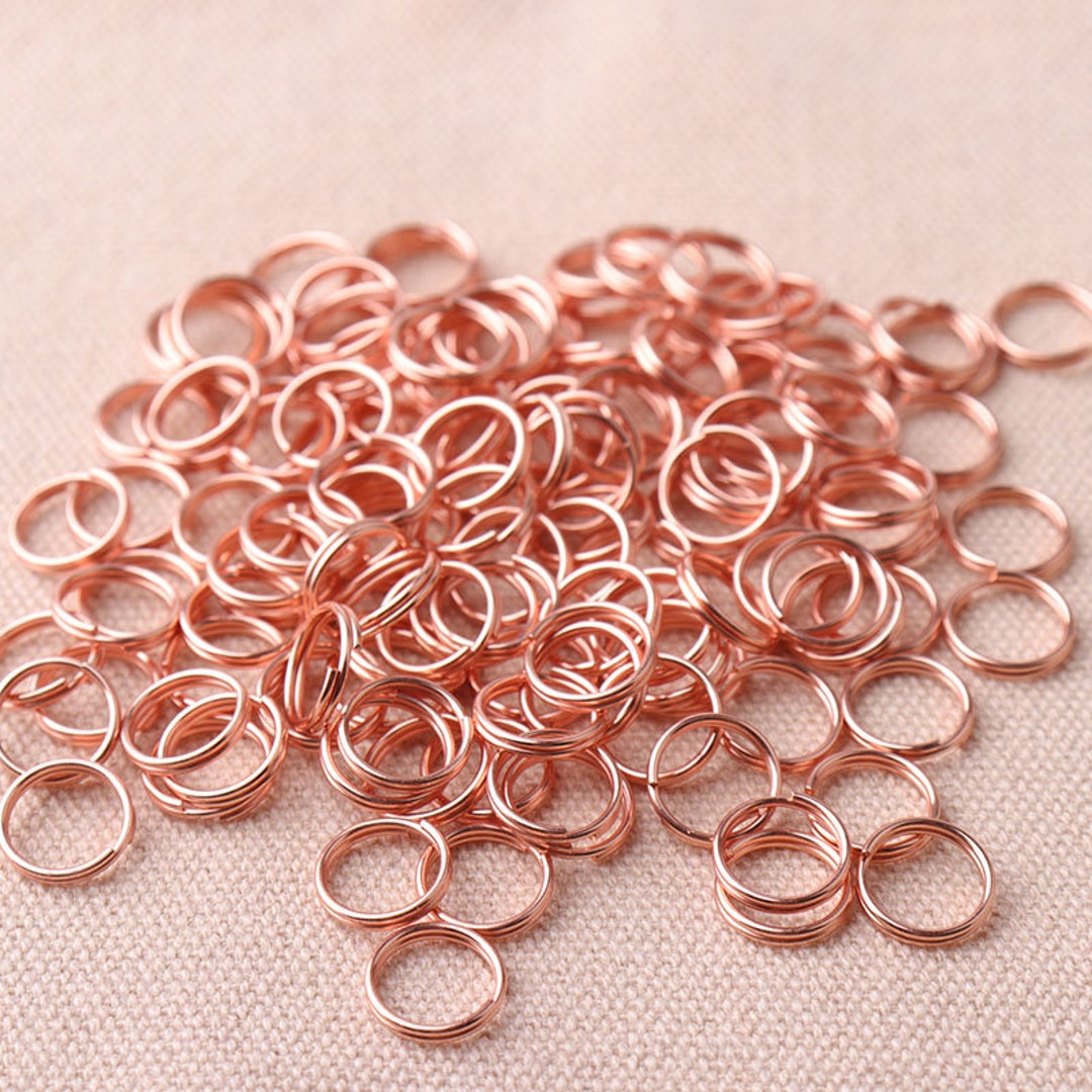 100pcs Rose Gold Small O Key Rings Split Key Rings for 10*8mm (OM*IM ...