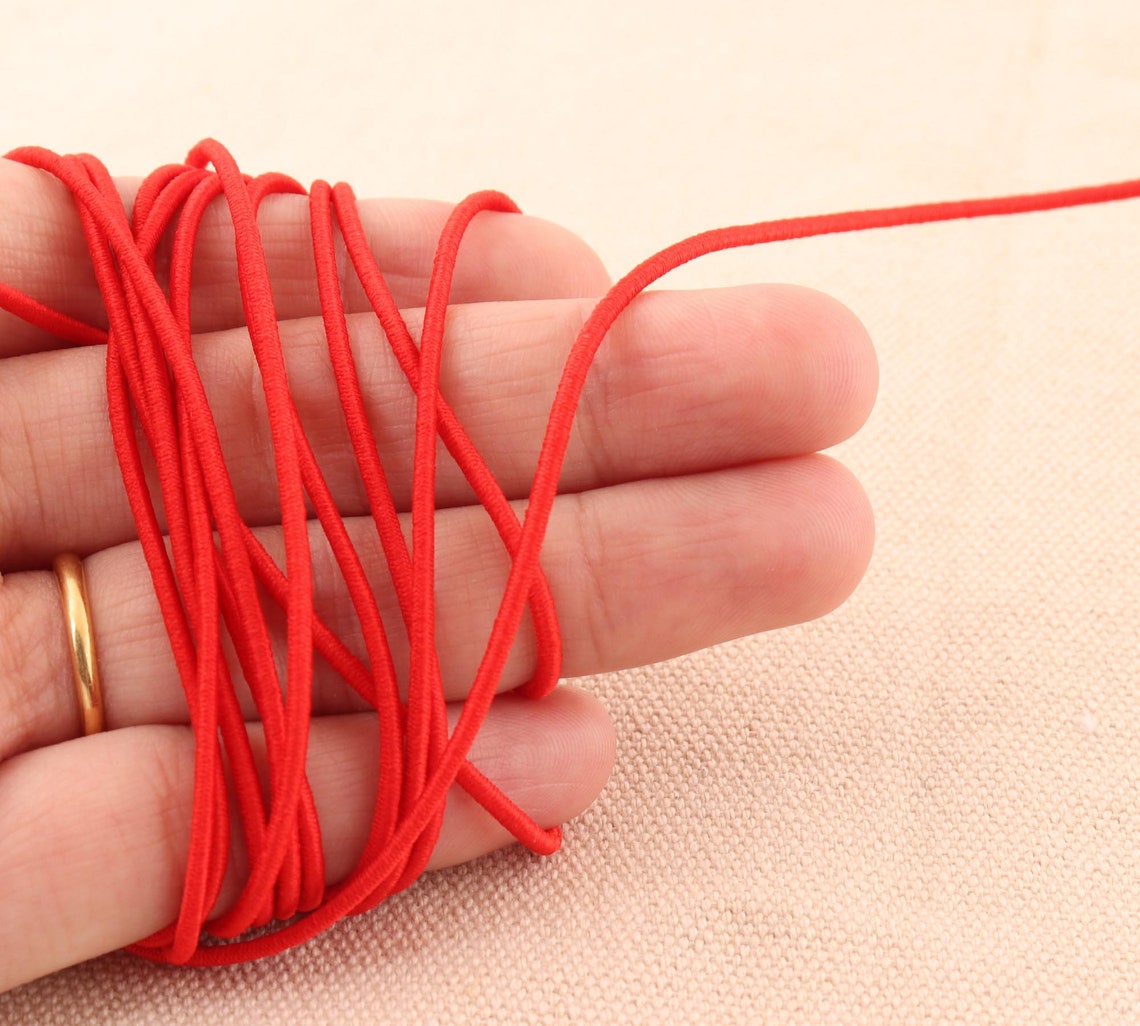 1.5mm Elastic Rope Cord Red Color Elastic Beads Cordstretch - Etsy