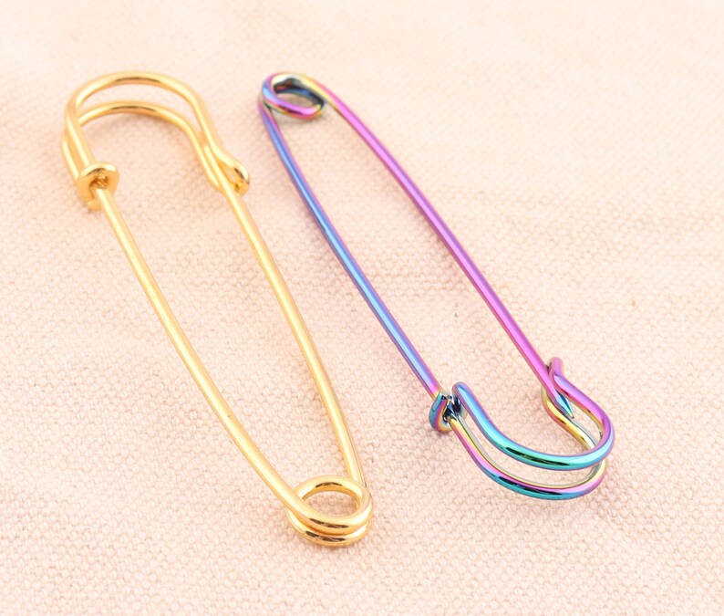 10pcs Beautiful Design Safety Pins 75mm Rainbow and Gold | Etsy