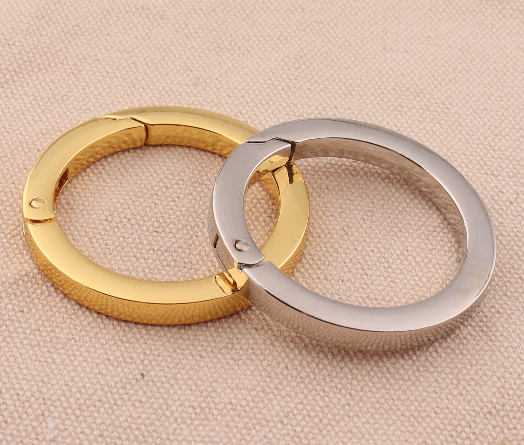 Flat round Spring gate ring metal o ring spring ring clasp | Etsy