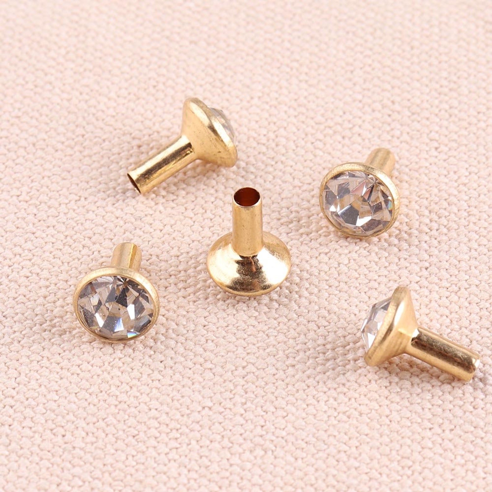 129mm Gold Crystal Rhinestone Rivets Diamond Riveting Rivets - Etsy