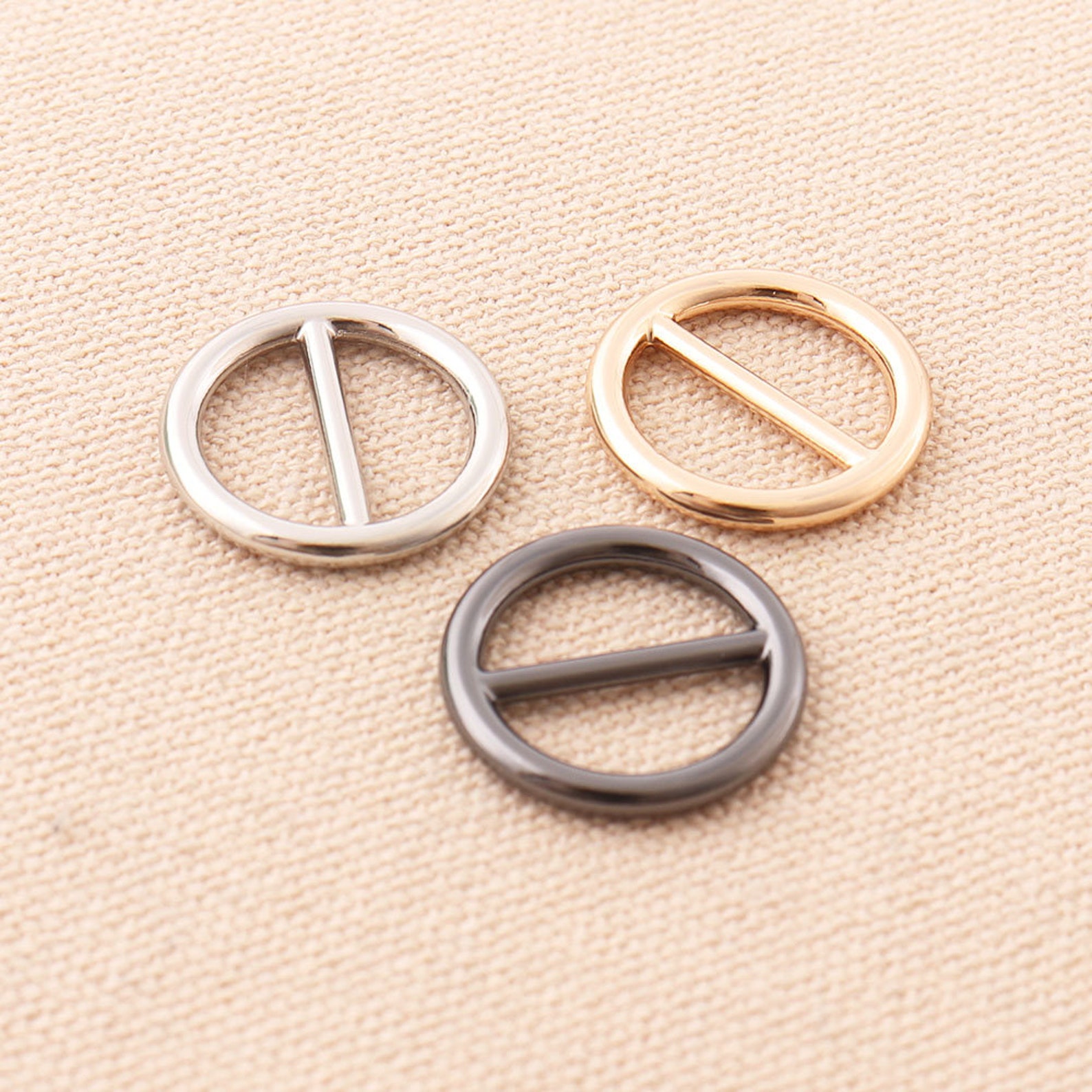 10pc 15mm Slide Buckle Strap Buckles Belt Buckle Round Shape Metal ...